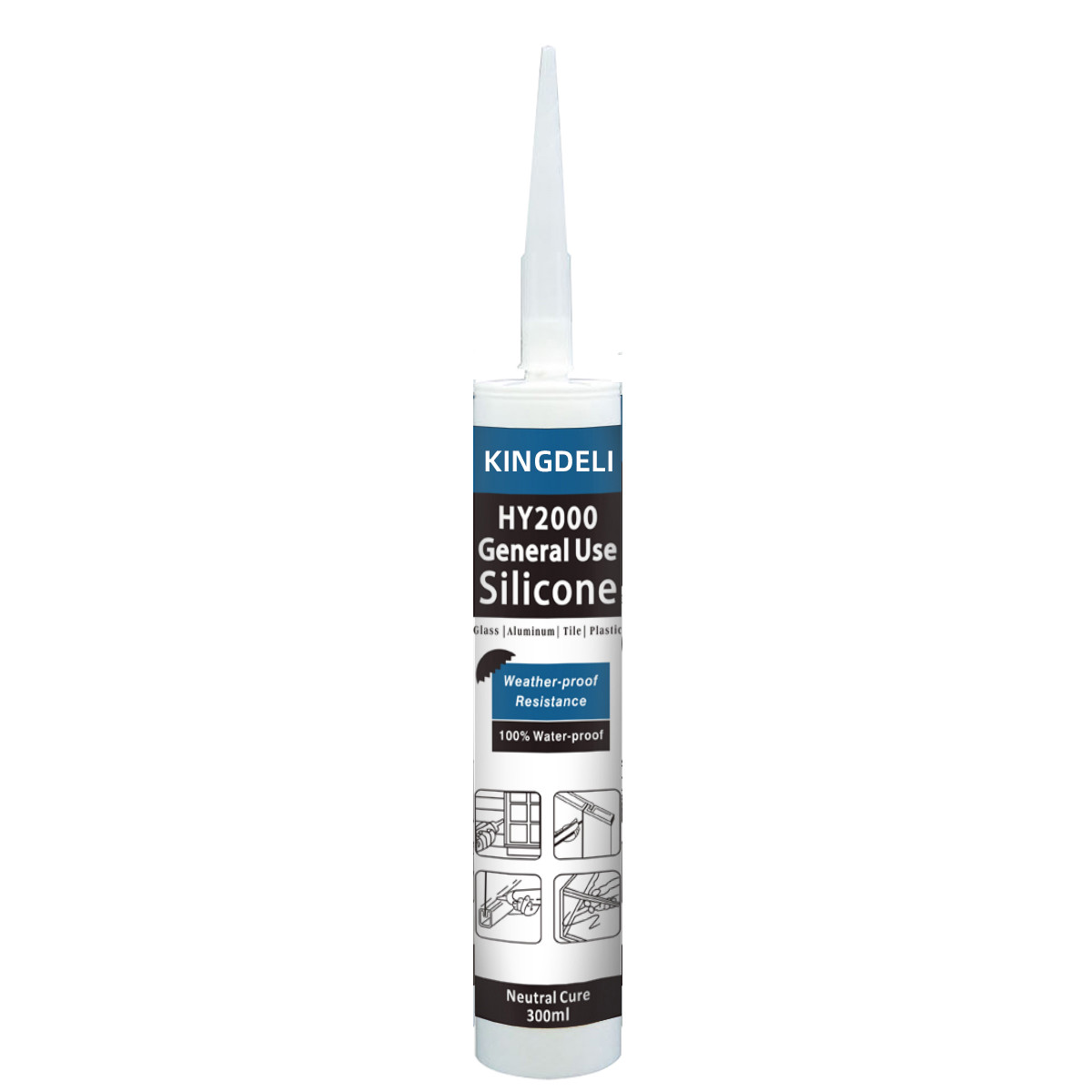 Multipurpose 300ml Silicone Sealant , Neutral Cure Silicone Caulk For ...