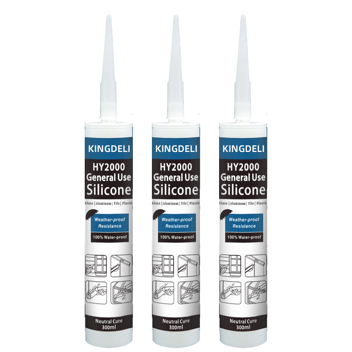 Waterproof Neutral Cure Clear Silicone Sealant For Bathroom Glass