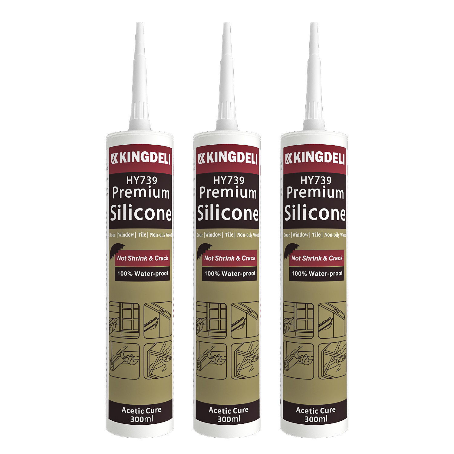 280g Silicone Sealant Adhesive Seal Bond Gp Clear For Construction